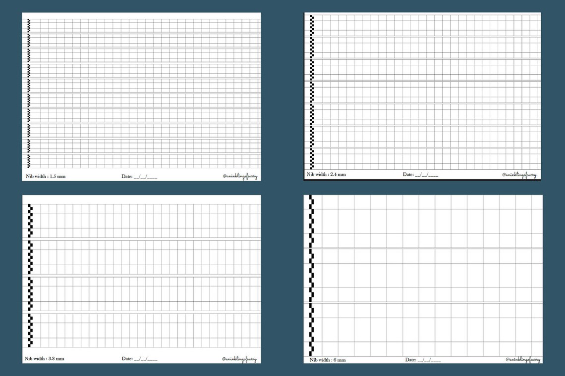 Guidelines Pack for Gothic Calligraphy to Use With Pilot Parallel 6mm ...