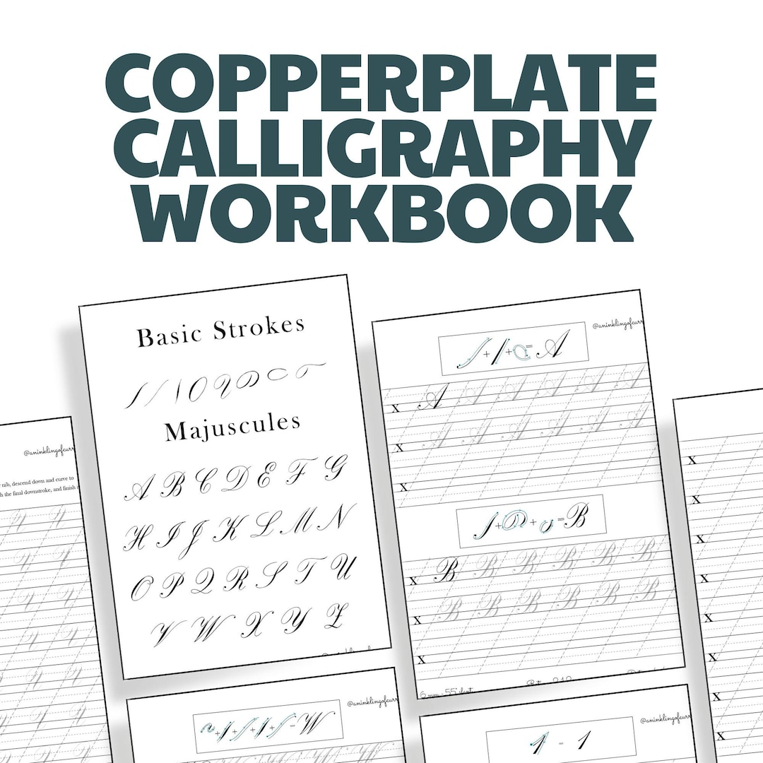 Copperplate Calligraphy Practice Sheets | Printable Workbook PDF ...