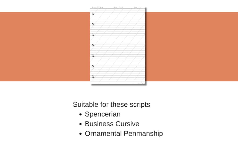 Spencerian Script Practice Sheets (blank)| Calligraphy Guidelines Pack ...