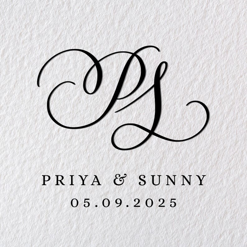 Custom Calligraphy Monogram Logo – Copperplate Wedding Initials ...