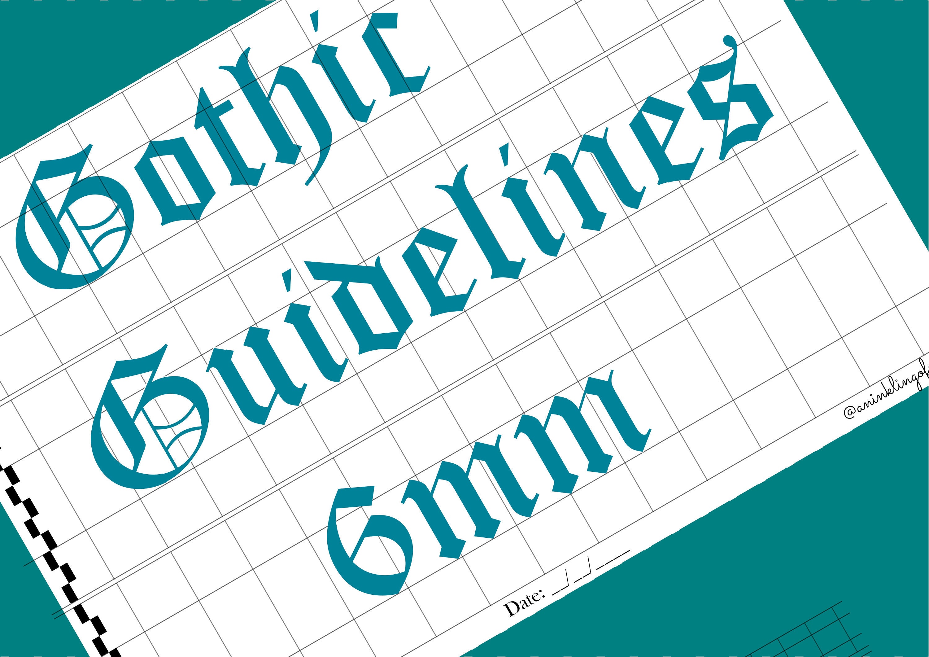Blank Gothic Calligraphy Guideline to Use With Pilot Parallel 6mm Pen ...
