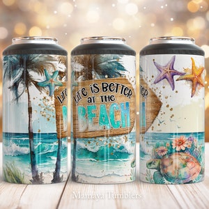 Summer 4 in 1 Can Cooler Sublimation Design Life is Better at the Beach ...