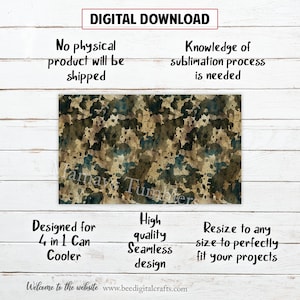 Camouflage 4 in 1 Can Cooler Sublimation Design Dad Grandpa Camo ...