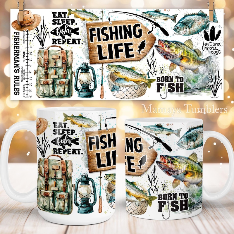 Fishing Pottery Mugs - Etsy