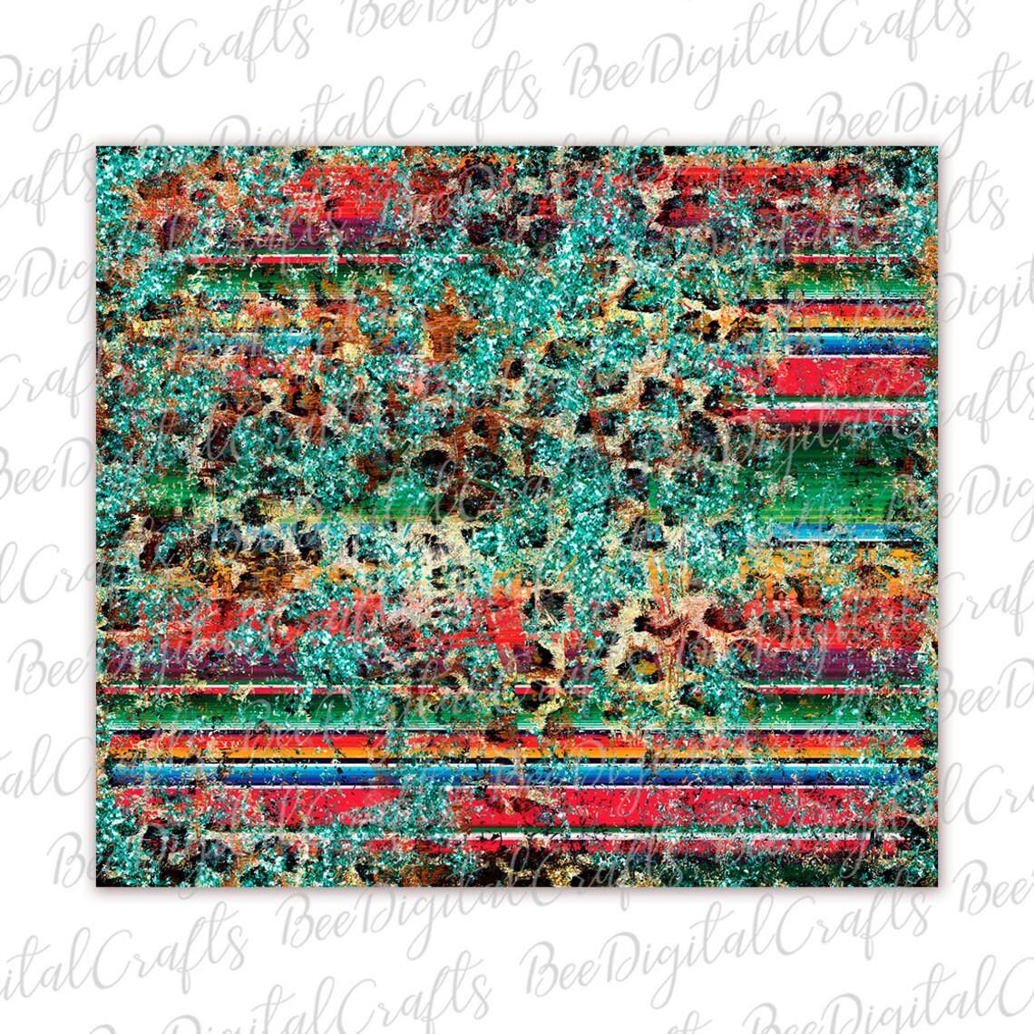 Serape Leopard Tumbler PNG Design Western Distressed 20 Oz - Etsy