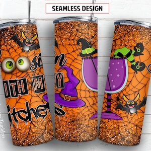 Halloween 20 Oz Skinny Tumbler Sublimation Design Boosin With - Etsy