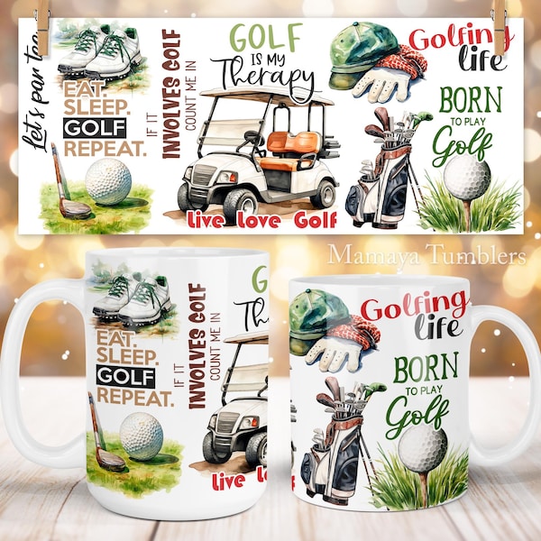 Golf Mug Wrap Png Design - Etsy