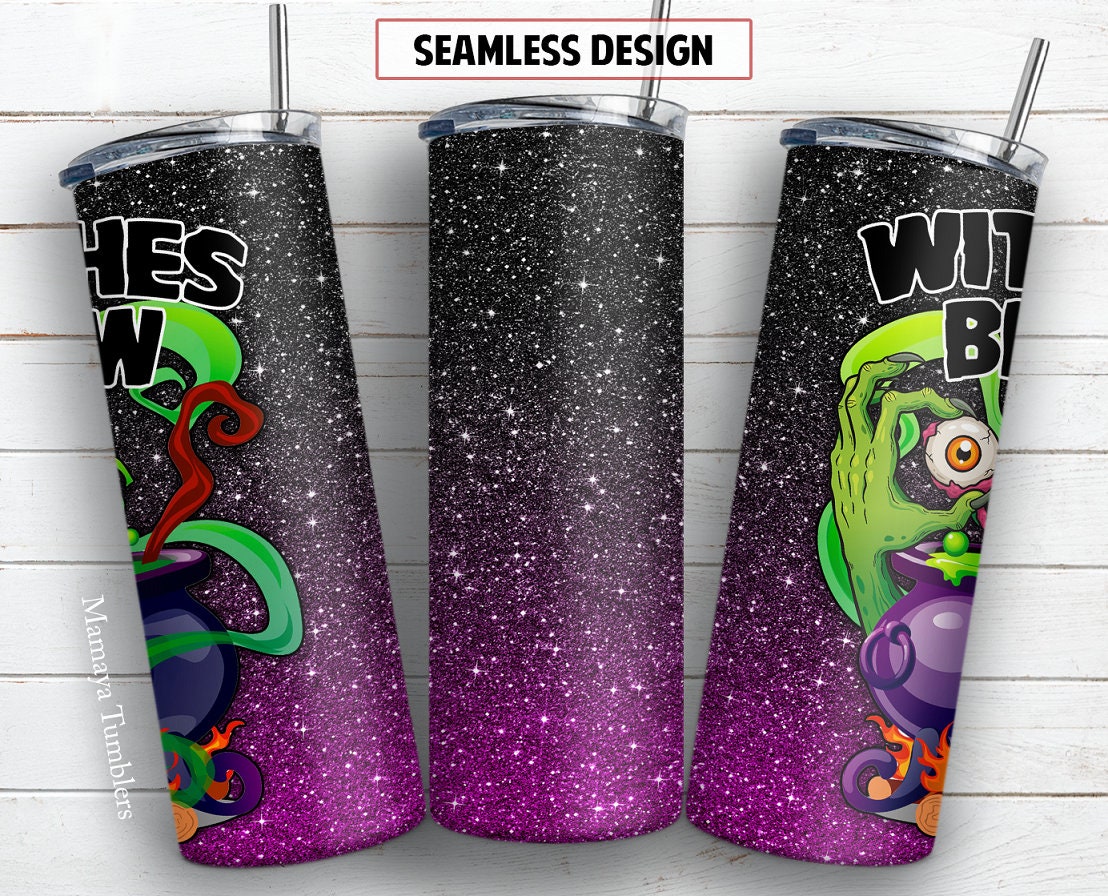 Witchy 20 Oz Skinny Tumbler Sublimation Design Witches Brew Halloween ...