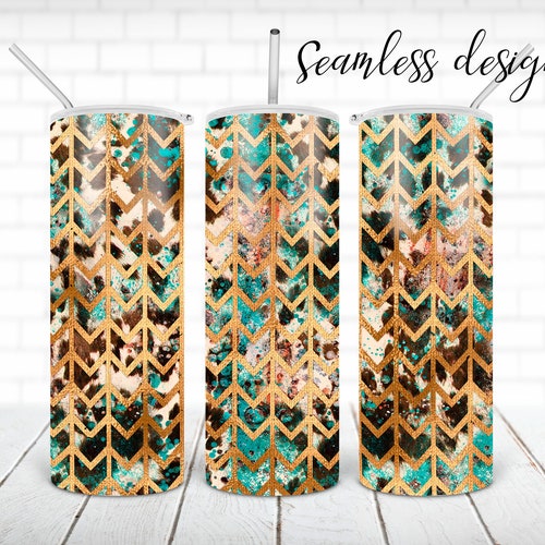 SEAMLESS Pattern Cowhide Sunflower Western Rustic Digital | Etsy