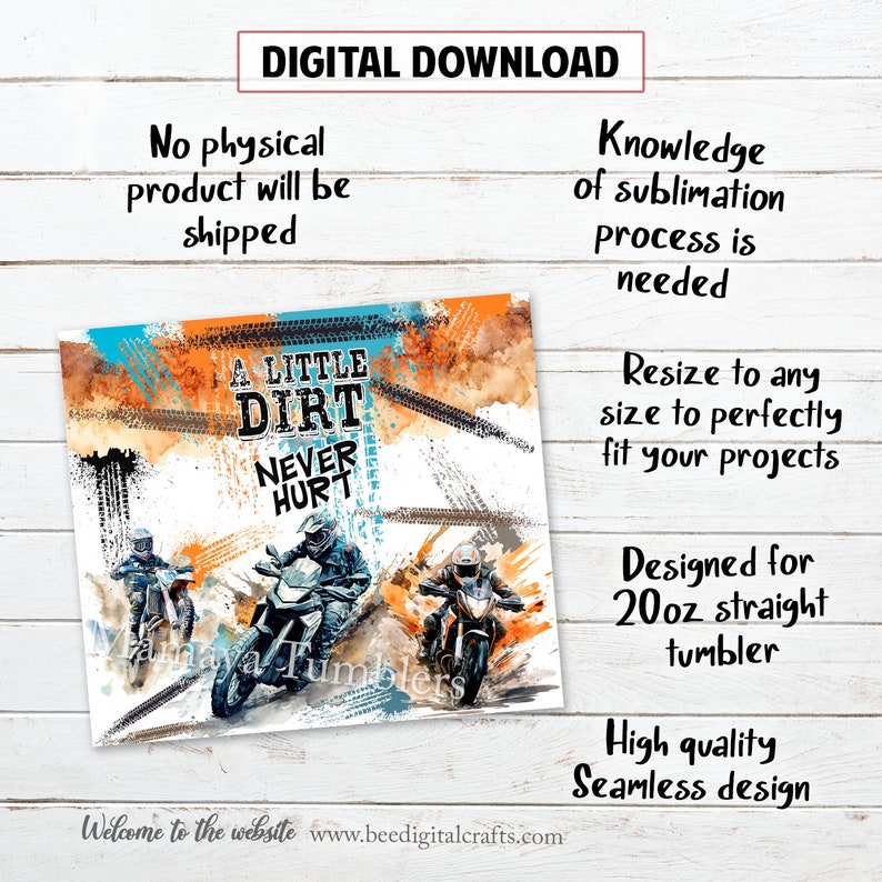 A Little Dirt Never Hurt 20oz Skinny Tumbler Sublimation Design ...