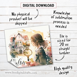 Realtor 20 Oz Skinny Tumbler Sublimation Design Wtercolor Real Estate ...