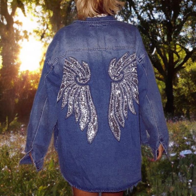 Angel Wing Jacket Denim - Etsy