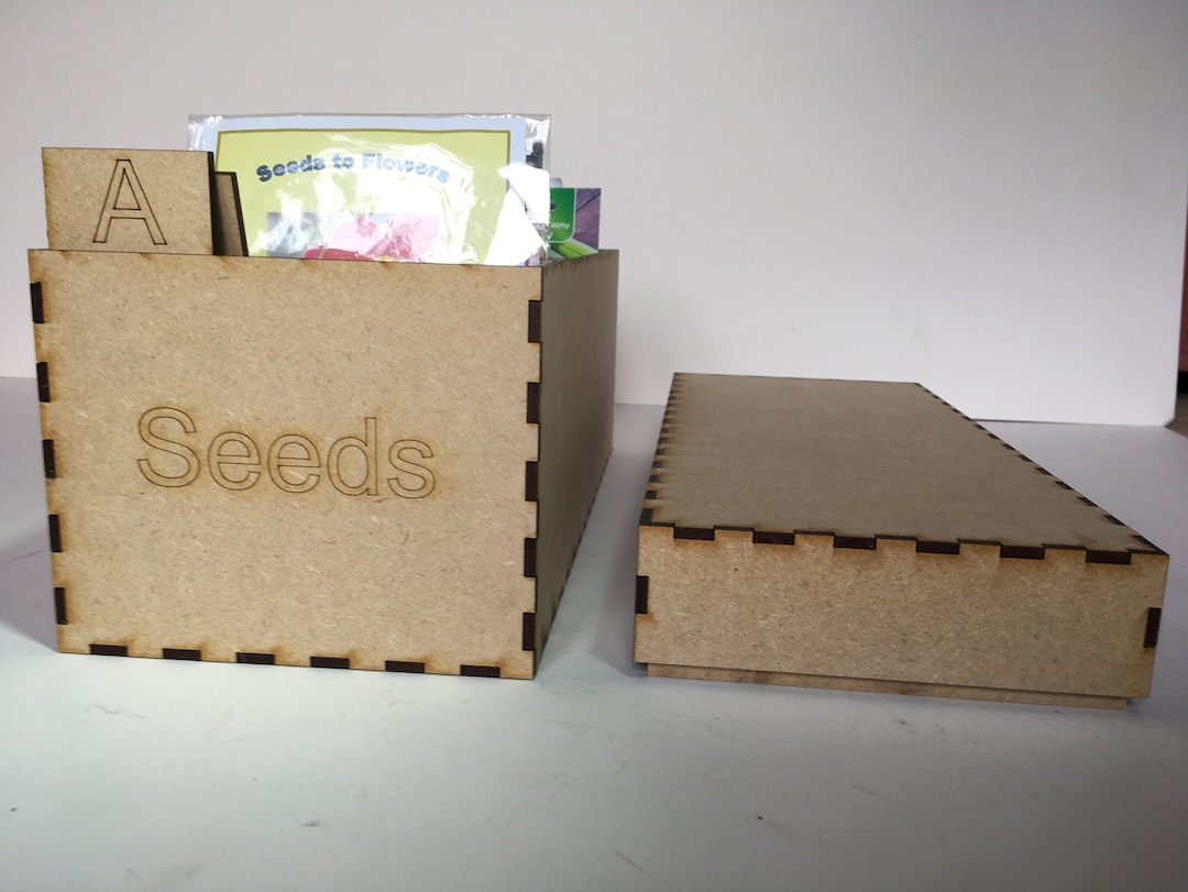 Personalized Seed Packet Organizer: FSC Wood Gardening Storage Box - Etsy