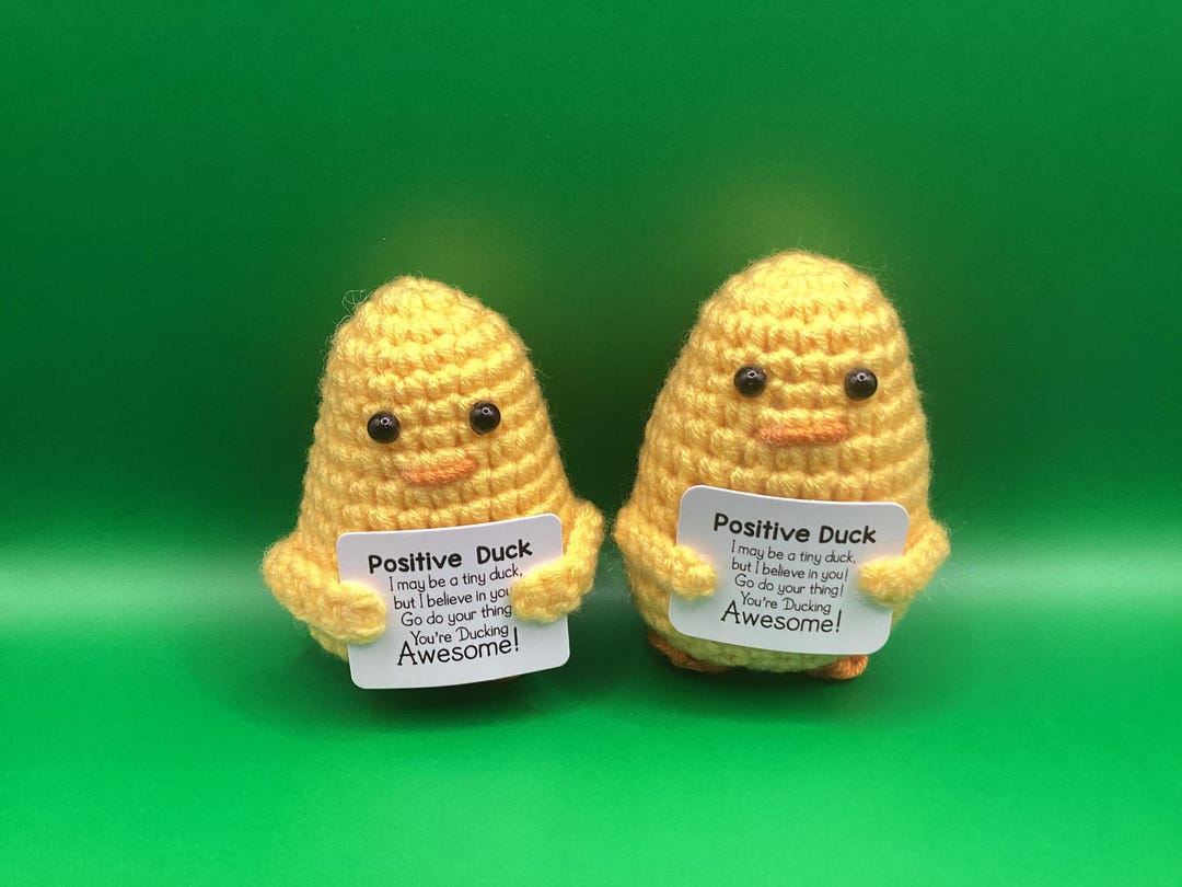 Crochet Positive Duck, Emotional Support Gift Desk Ornament .mothers ...