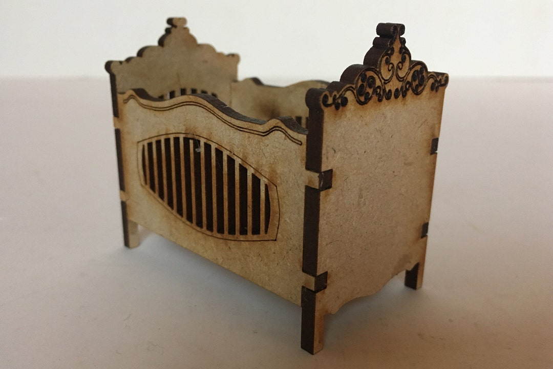 Dollhouse Miniature Engraved Vintage Baby Crib Cot. - Etsy