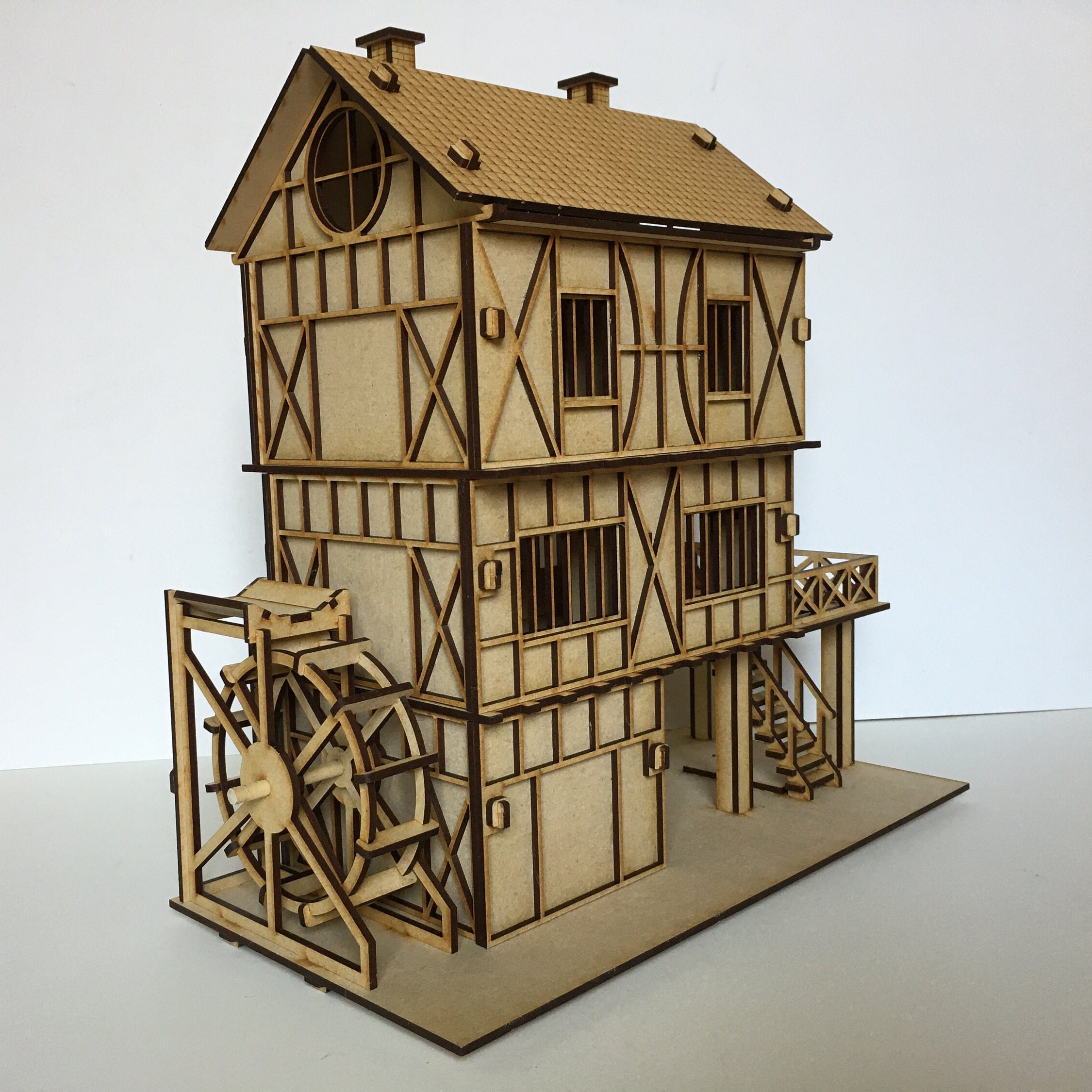 Tudor Water Mill House Model Kit: European Architecture, Laser Cut MDF ...