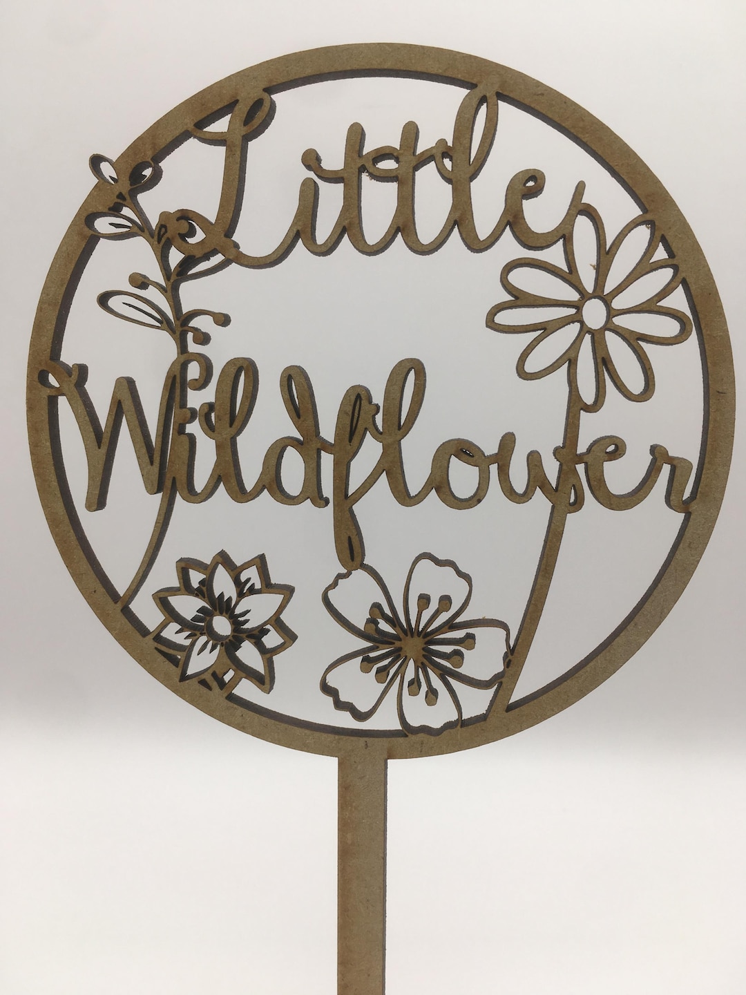 Handmade Wooden Little Wild Flower Cake Topper for Birthday or Baby ...