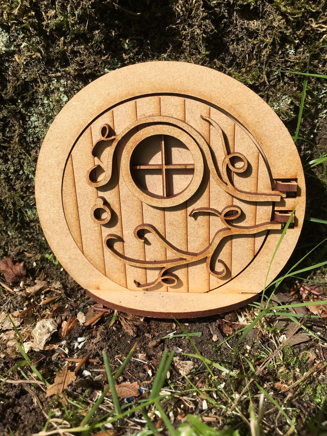 3D Round Opening Fairy Pixie Hobbit Elf Wooden Door With Handmade Vines. Mother’s Day Gift ...