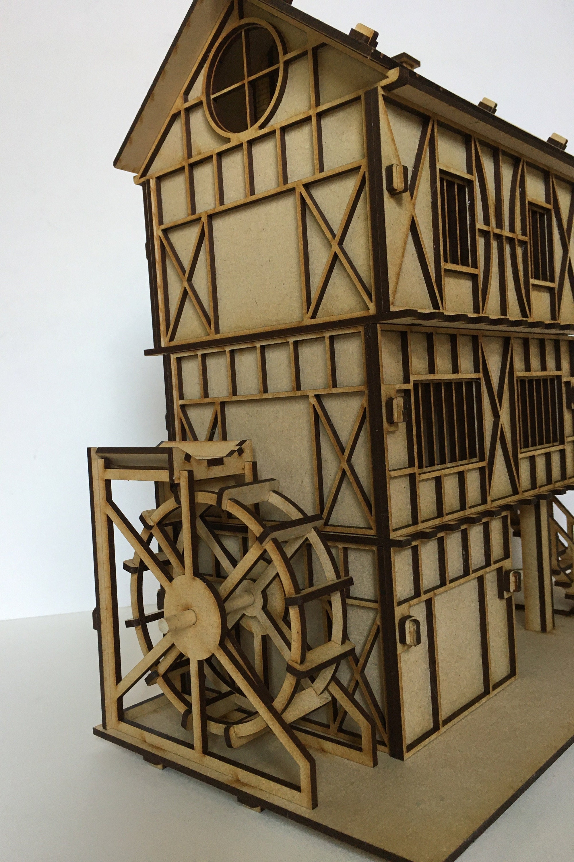 Tudor Water Mill House Model Kit: European Architecture, Laser Cut MDF ...