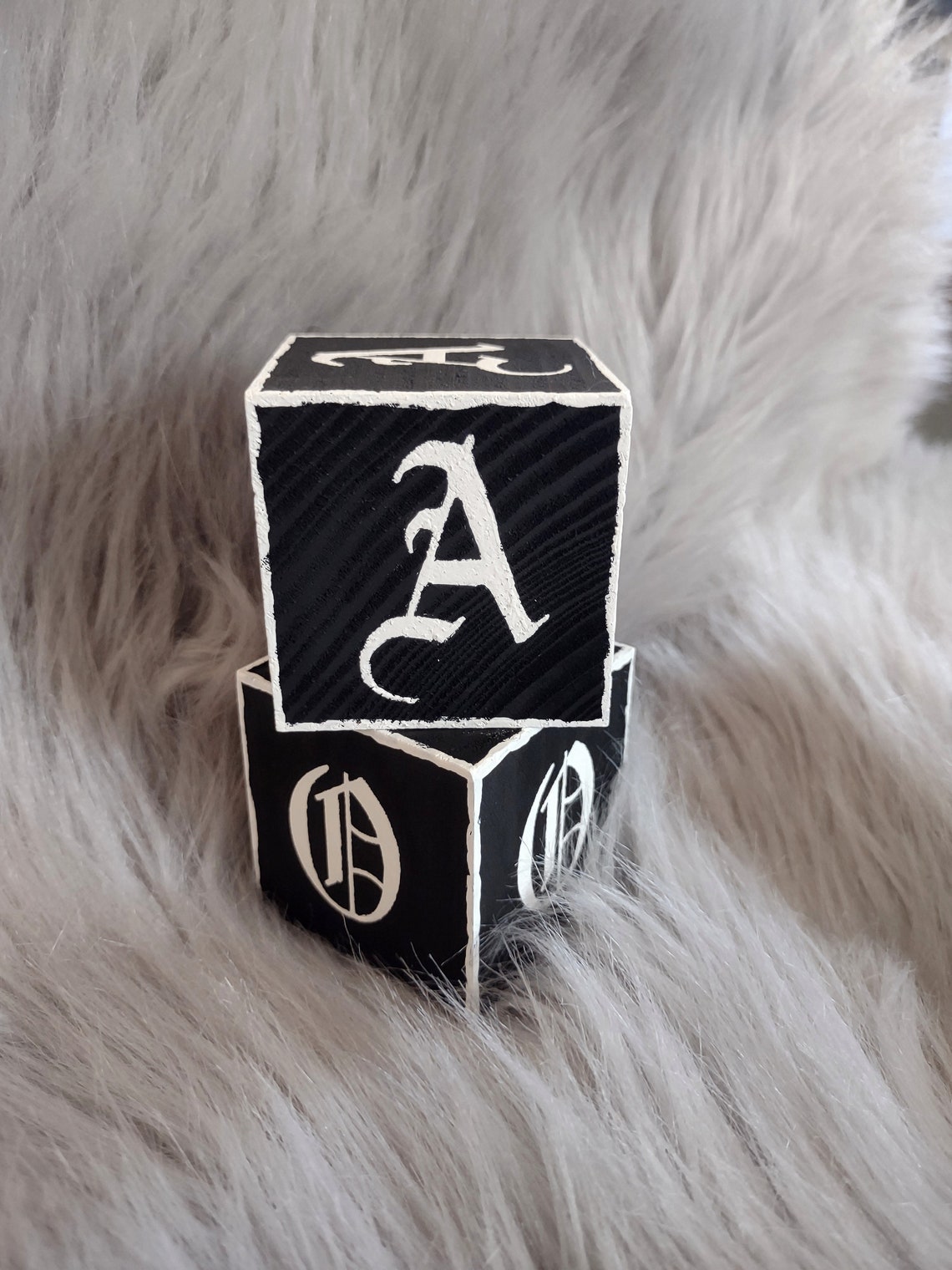 Gothic Baby Blocks // Nursery Decor // Baby Name Sign // | Etsy