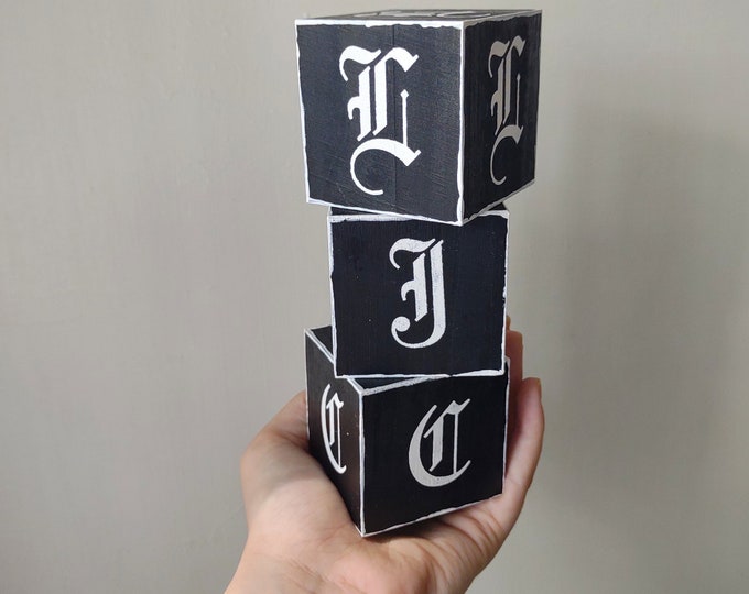 Gothic Baby Blocks // Nursery Decor // Baby Name Sign // Letter Blocks ...