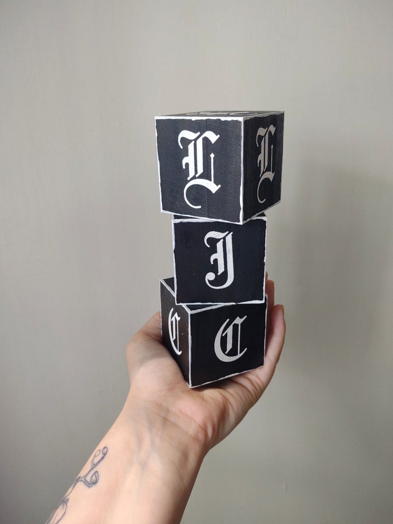 Gothic Baby Blocks // Nursery Decor // Baby Name Sign // - Etsy