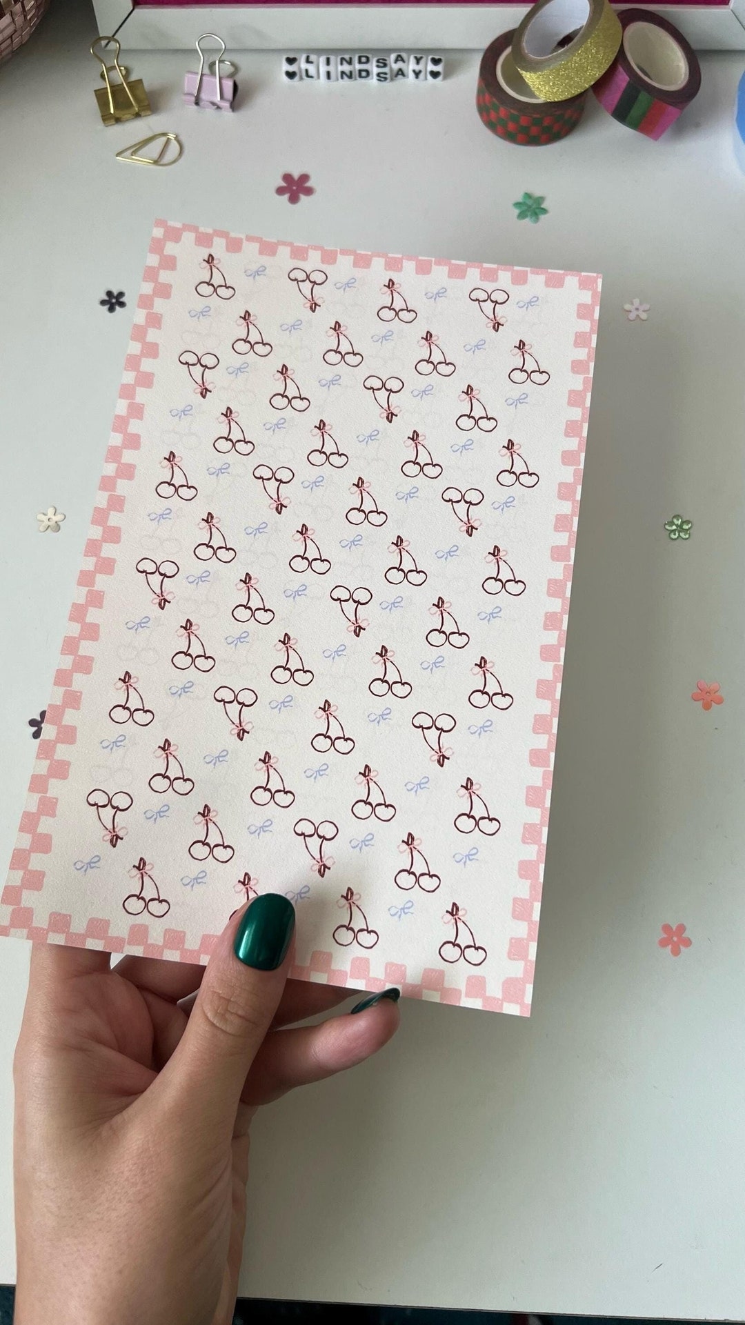 Cherry Scrapbook Paper, Double-sided Journaling Paper (5.5x8.5 In) - Etsy