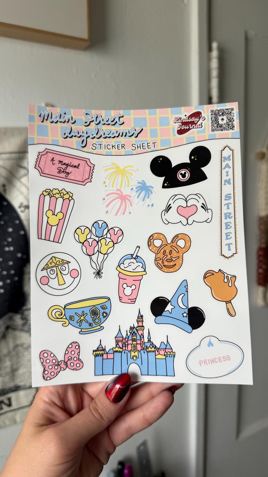 Main Street Daydreams Vinyl Sticker Sheet, Theme Park Journaling ...