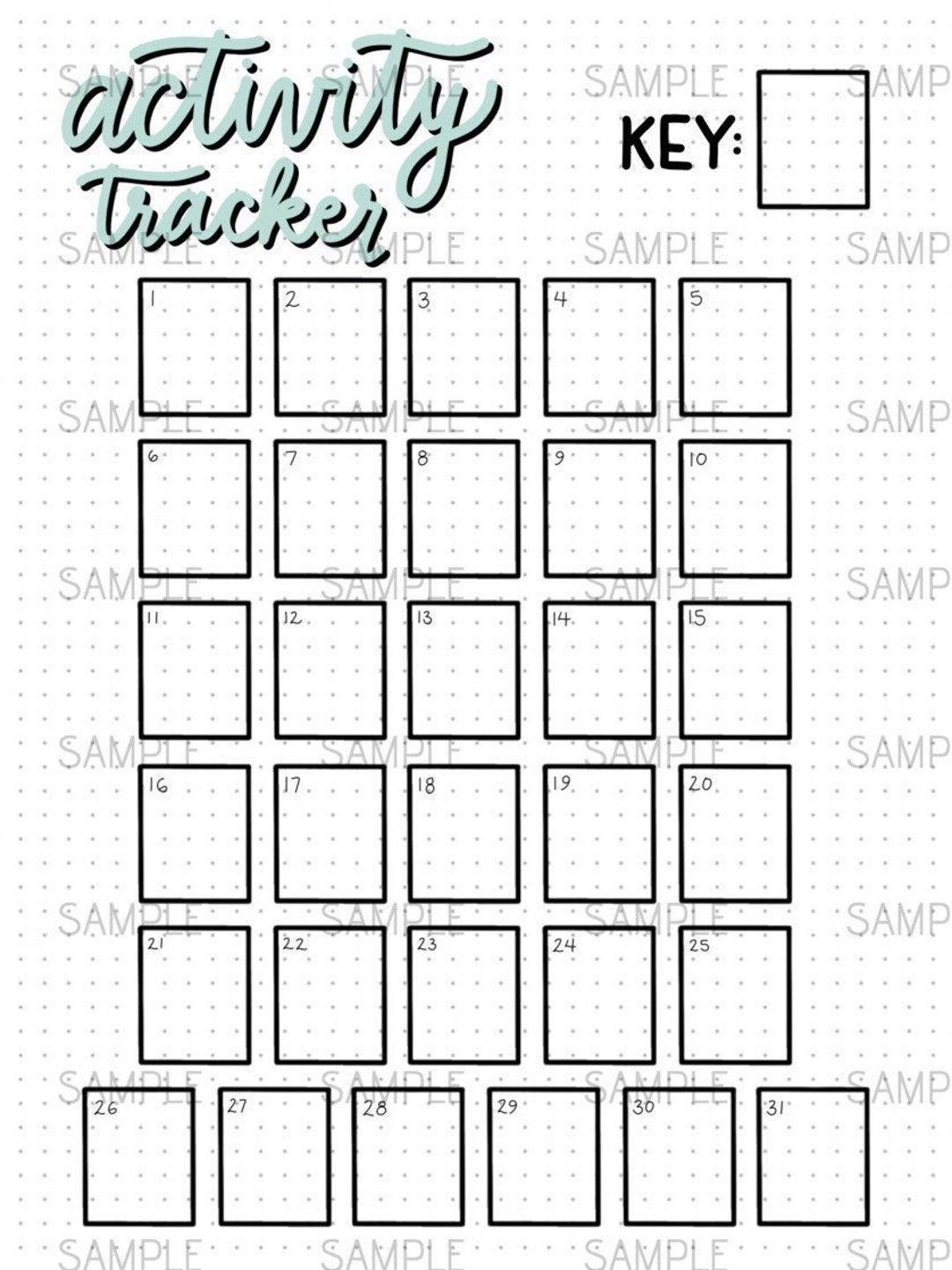 Activity Tracker Digital PDF Download for Bujo, Bullet, Journal ...