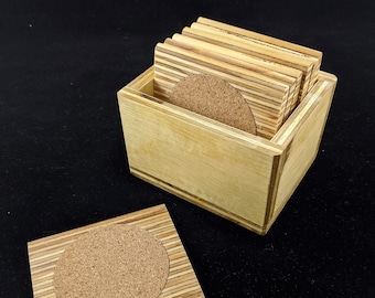 Wooden Coaster Set With Holder Coaster Set of 4 Drink Coaster Set - Etsy