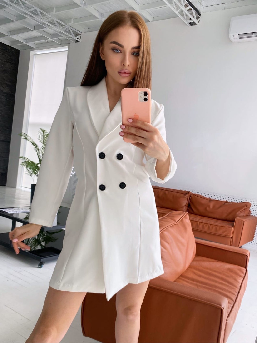 Women Dress Blazer, Jacket Dress, White Dress Blazer, Wedding Dress ...