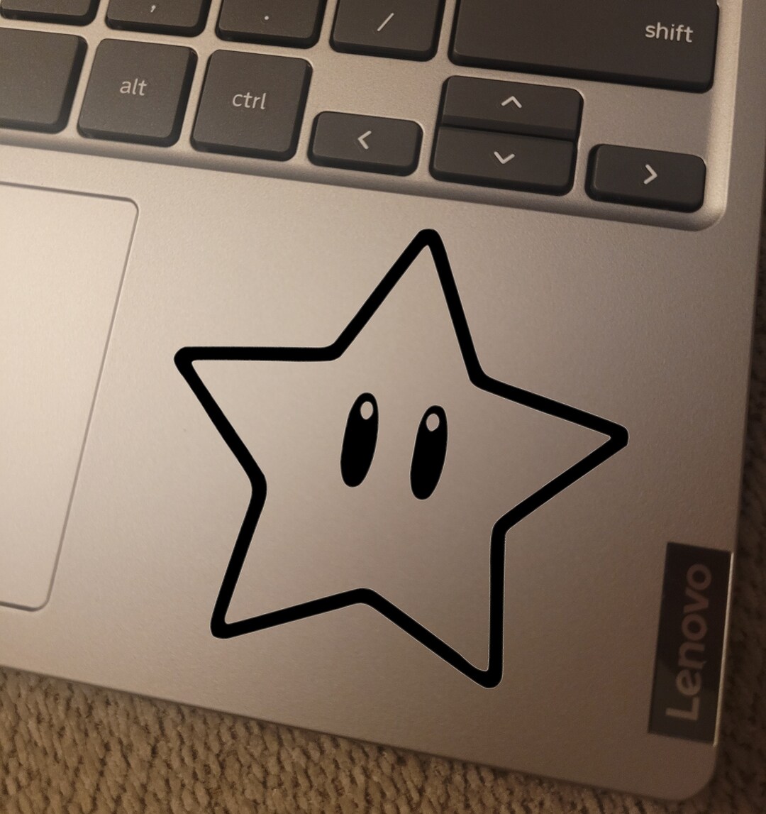 VINYL DECAL - Mario Star Vinyl Decal Sticker for Laptops, Car Windows ...