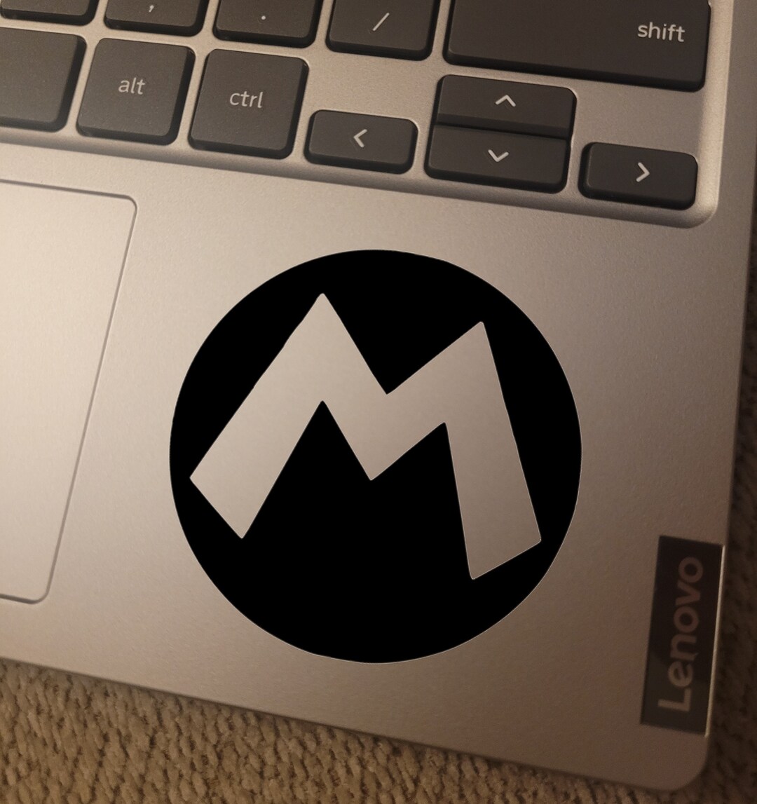 VINYL DECAL Mario Logo Vinyl Decal Sticker for Laptops, Car Windows ...