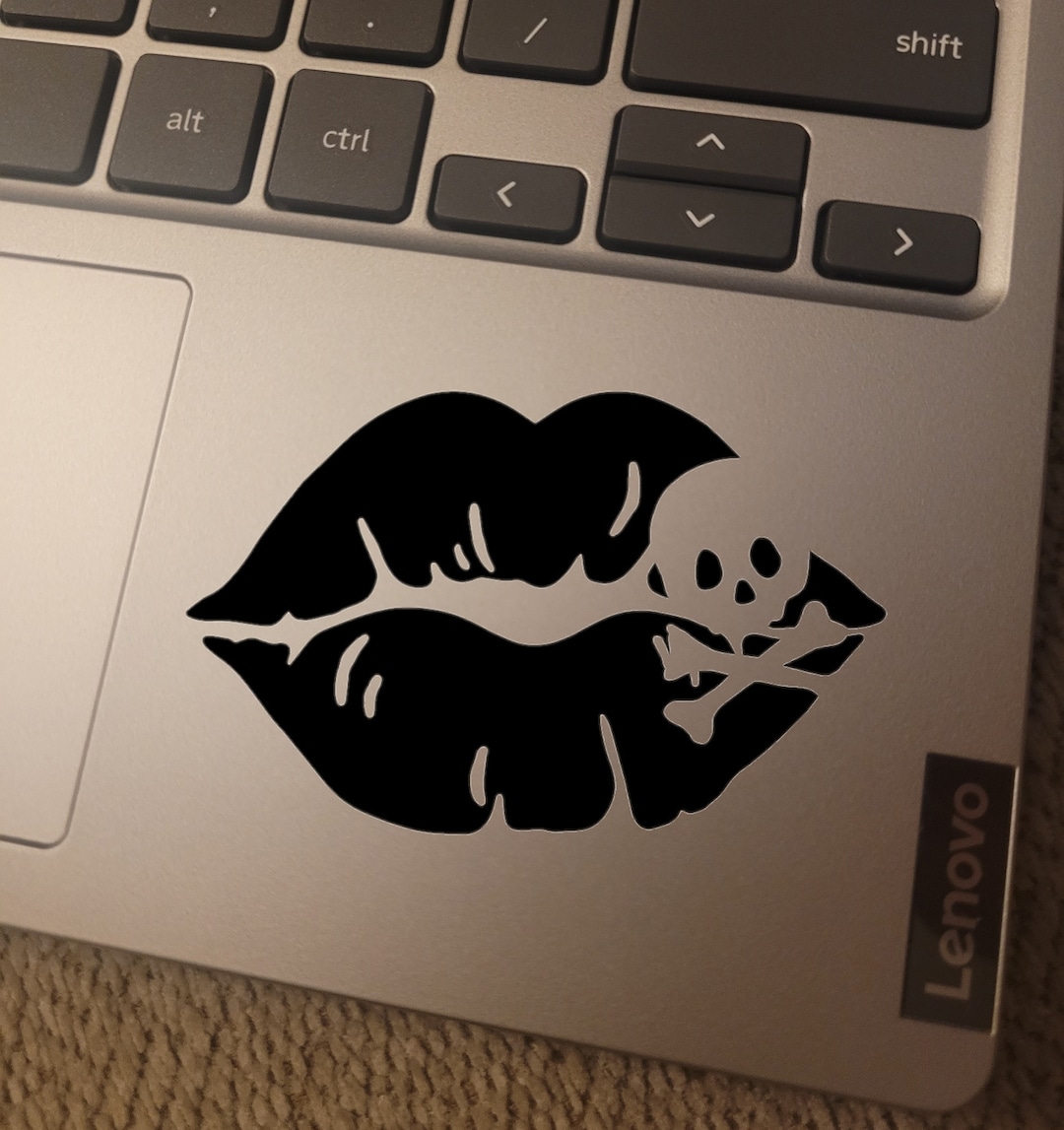 VINYL DECAL Skull Lips Vinyl Decal Sticker for Laptops, Car Windows ...