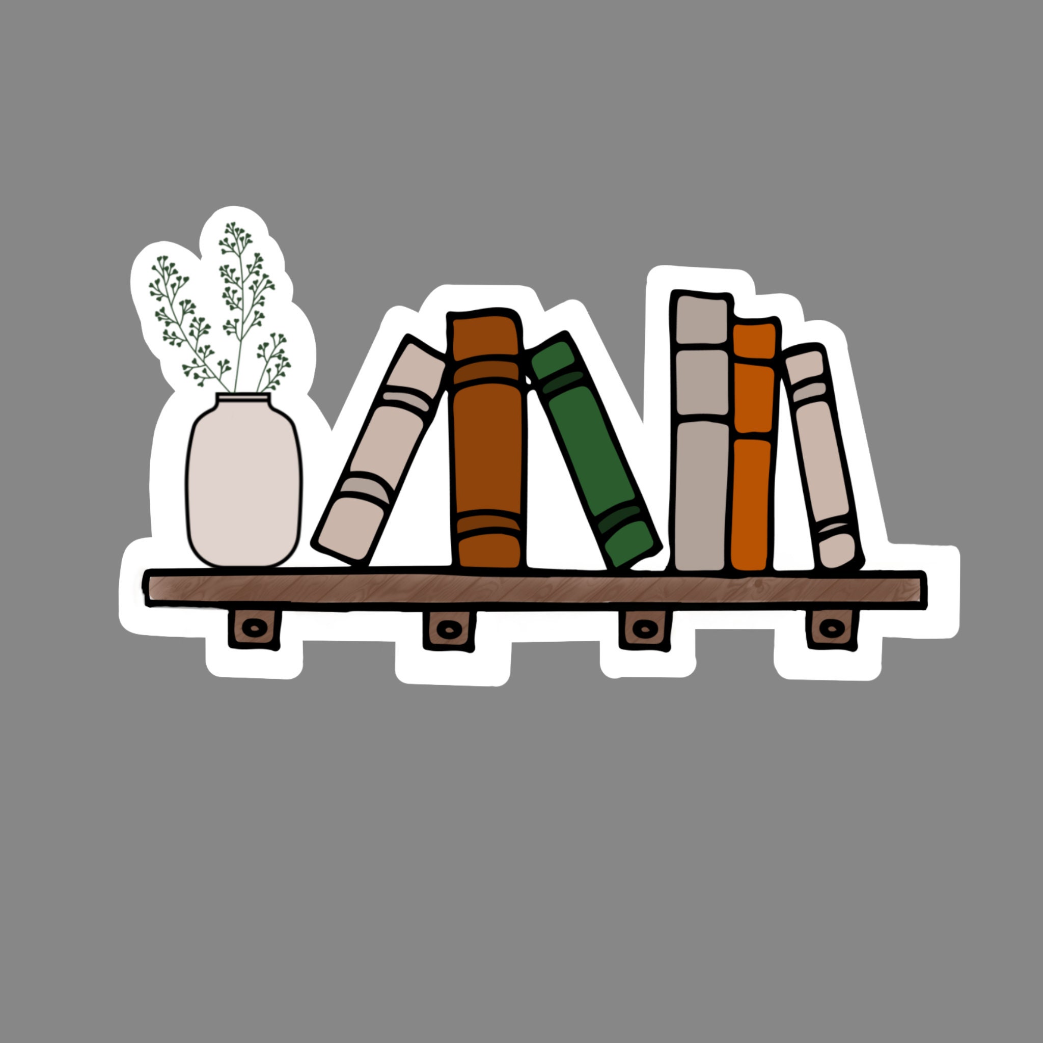 Books on A Shelf Book Themed Stickers Book Nerd Stickers - Etsy