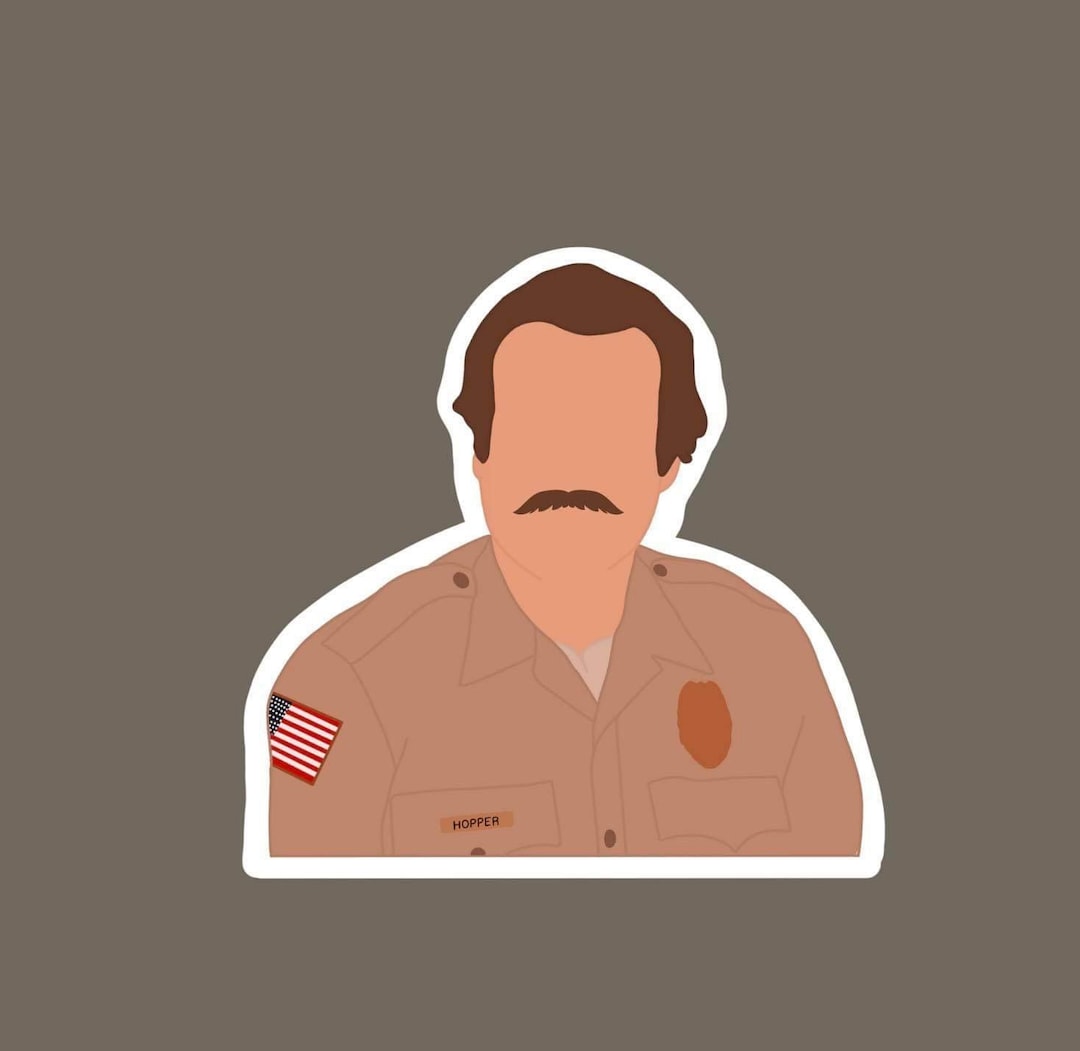 Jim Hopper Sticker, Stranger Things Stickers, Tv Show Stickers, Waffle ...