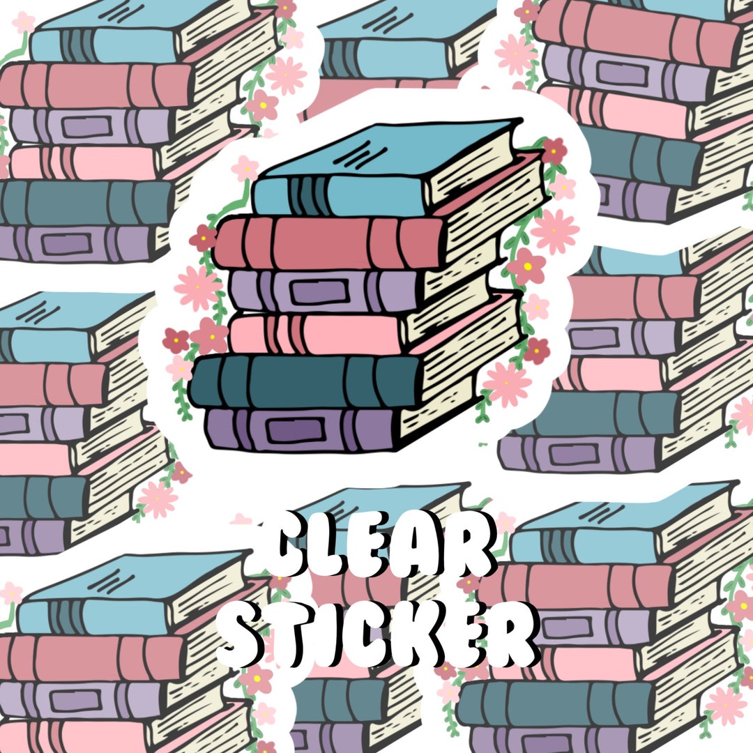 Floral Stack of Books, Floral Books, Book Themed Stickers, Book Nerd ...