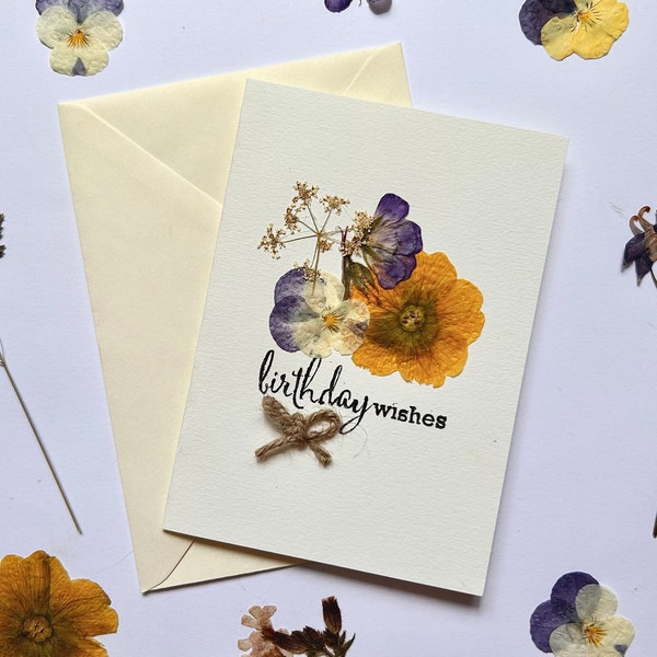 Pressed Flower Cards - Etsy UK