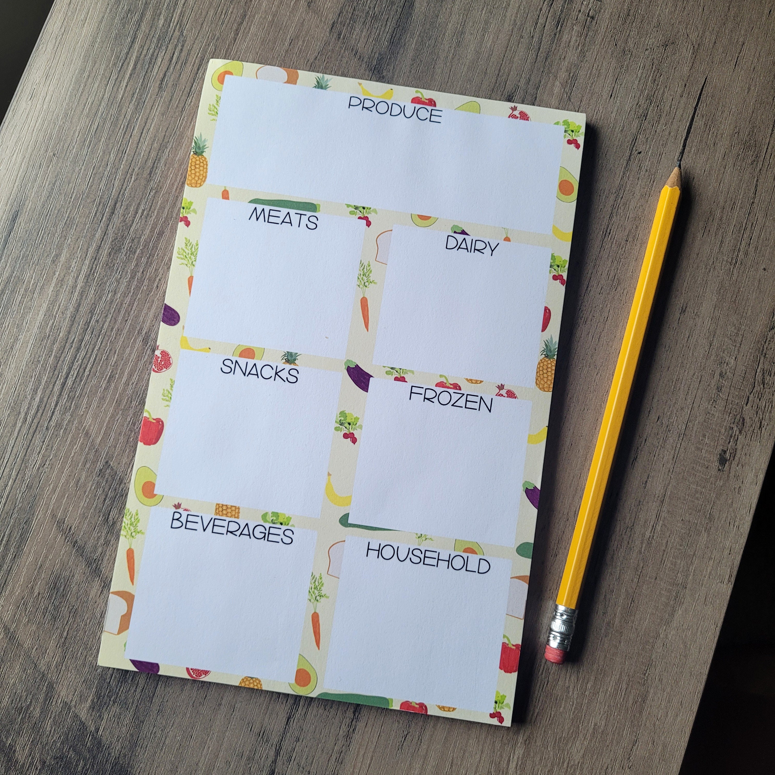 Grocery List Notepad Shopping List Notepad - Etsy