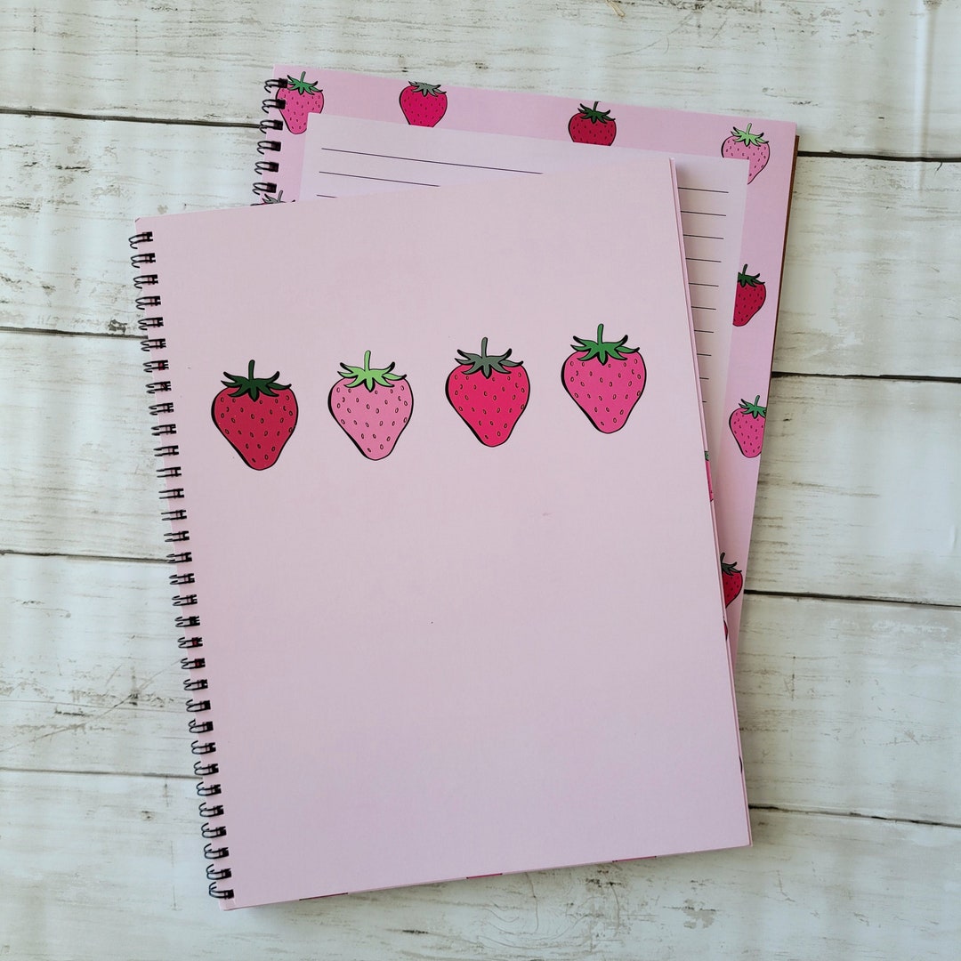 Strawberry Notebook Spiral Notebook Writing Journal Lined Notebook - Etsy