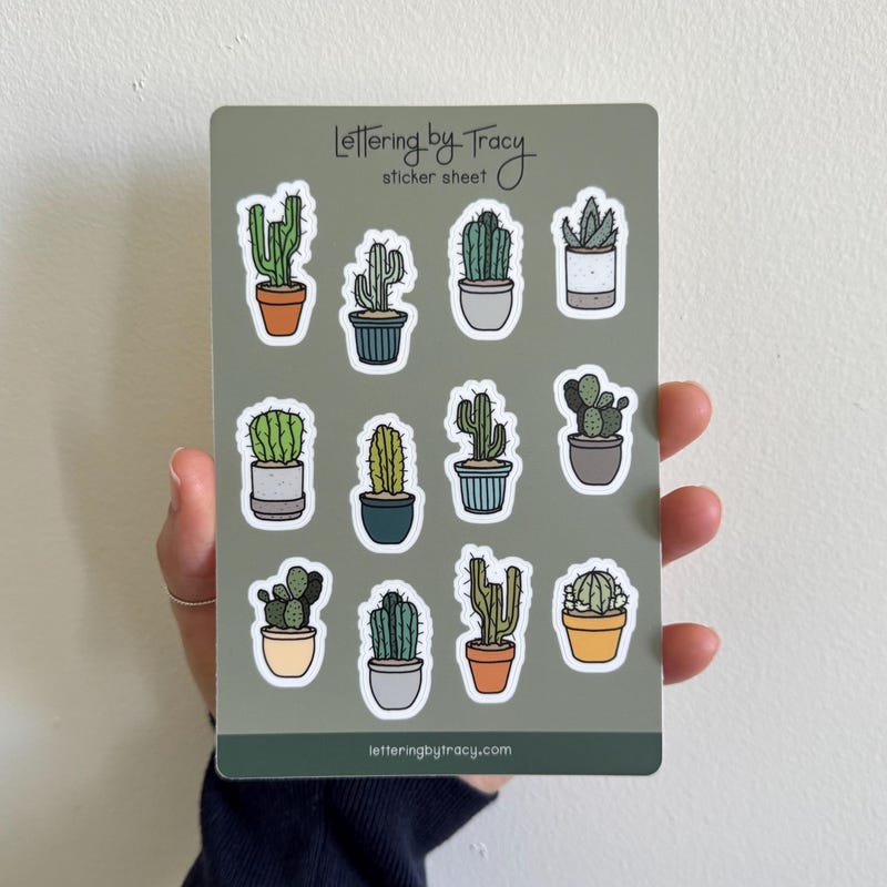 Cactus Stickers - Etsy