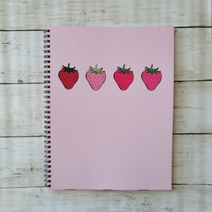 Strawberry Notebook Spiral Notebook Writing Journal Lined Notebook - Etsy