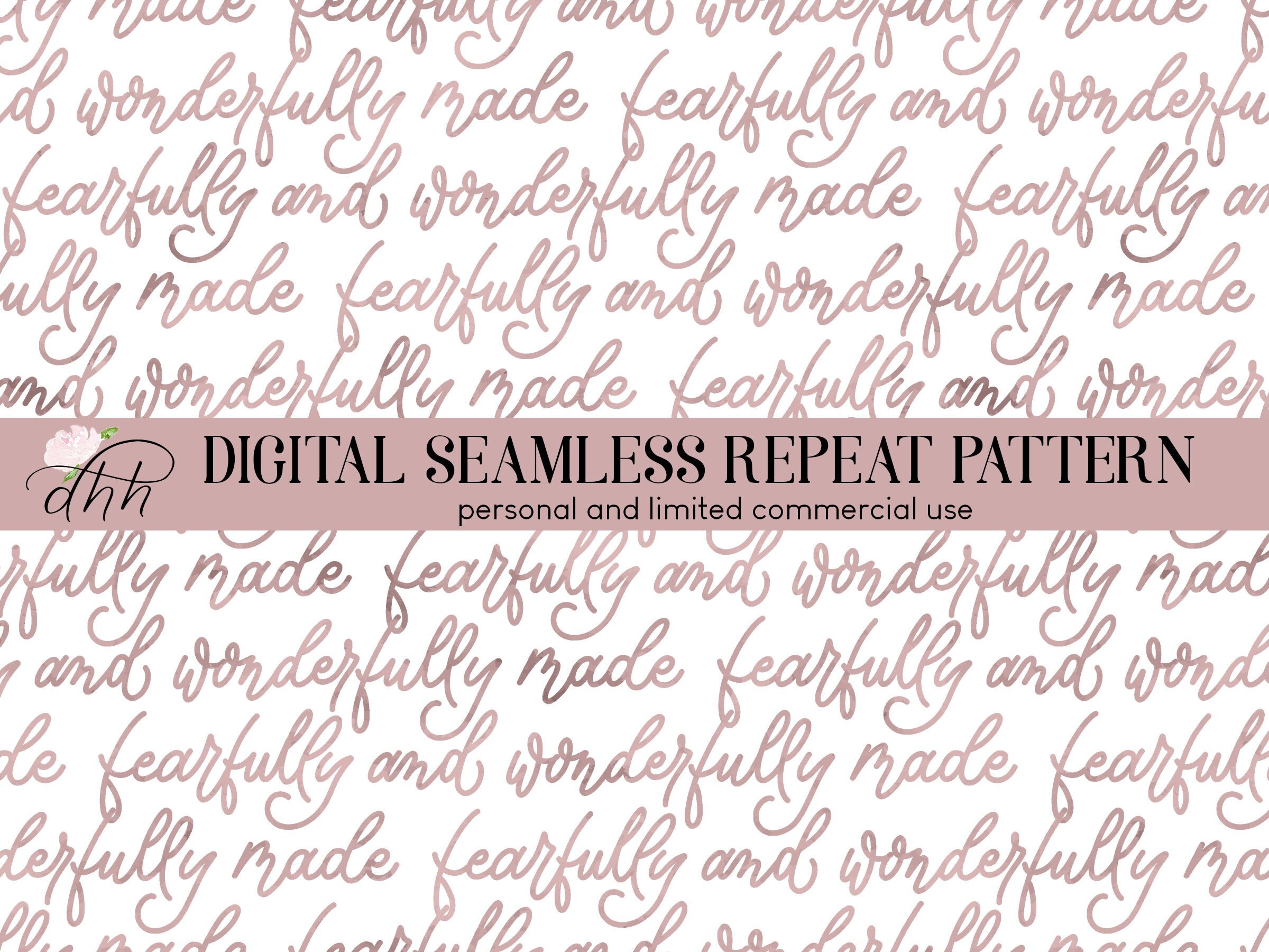 Fearfully and Wonderfully Made Seamless Pattern, Digital Repeat Design ...