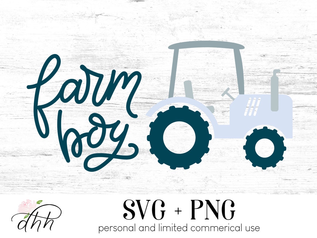 Blue Tractor Svg, Farm Boy Svg, Tractor Cut File, Farm Svg, Farm ...