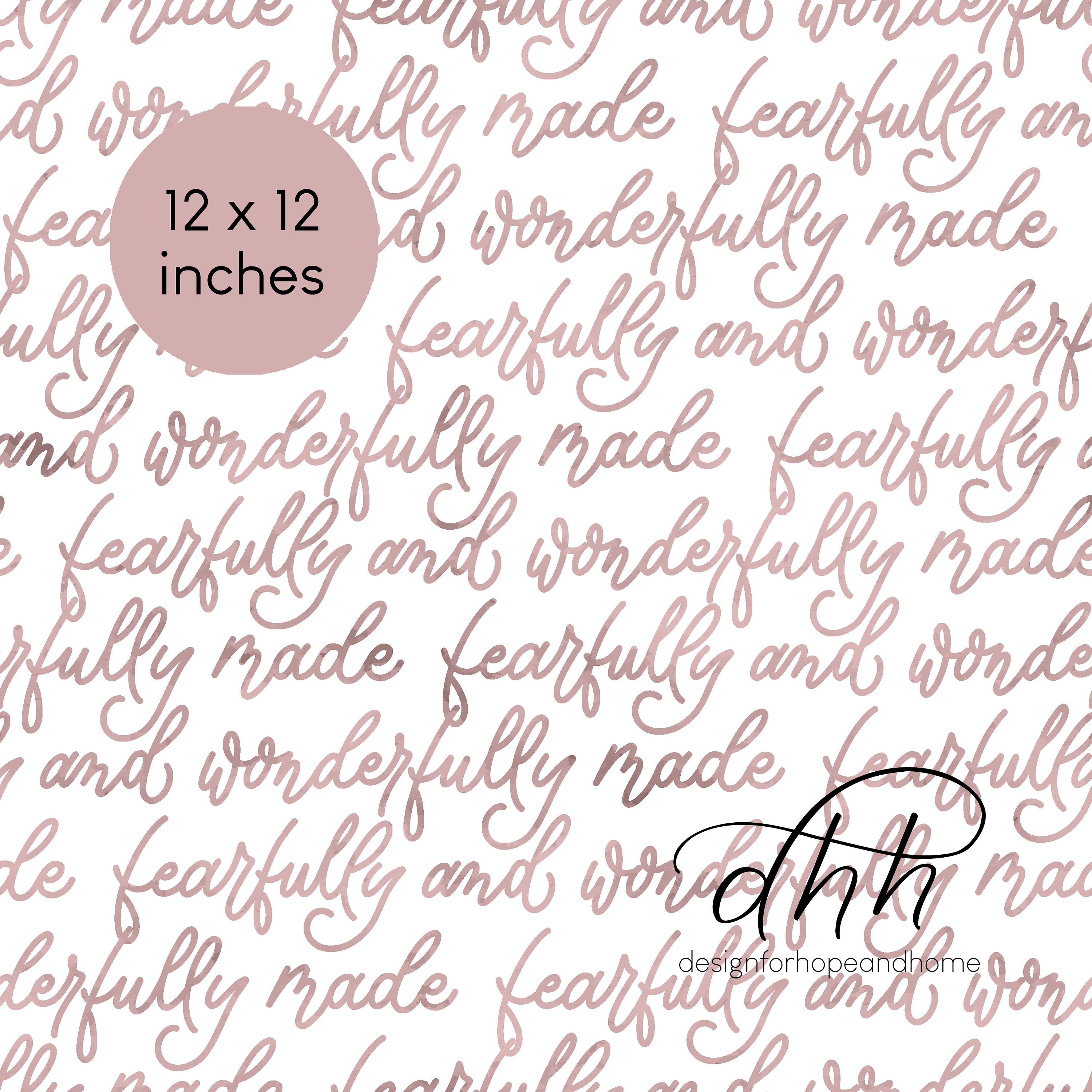 Fearfully and Wonderfully Made Seamless Pattern, Digital Repeat Design ...