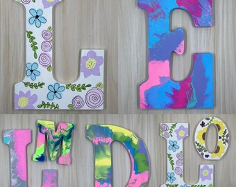Hand Painted Wood Letters - Etsy