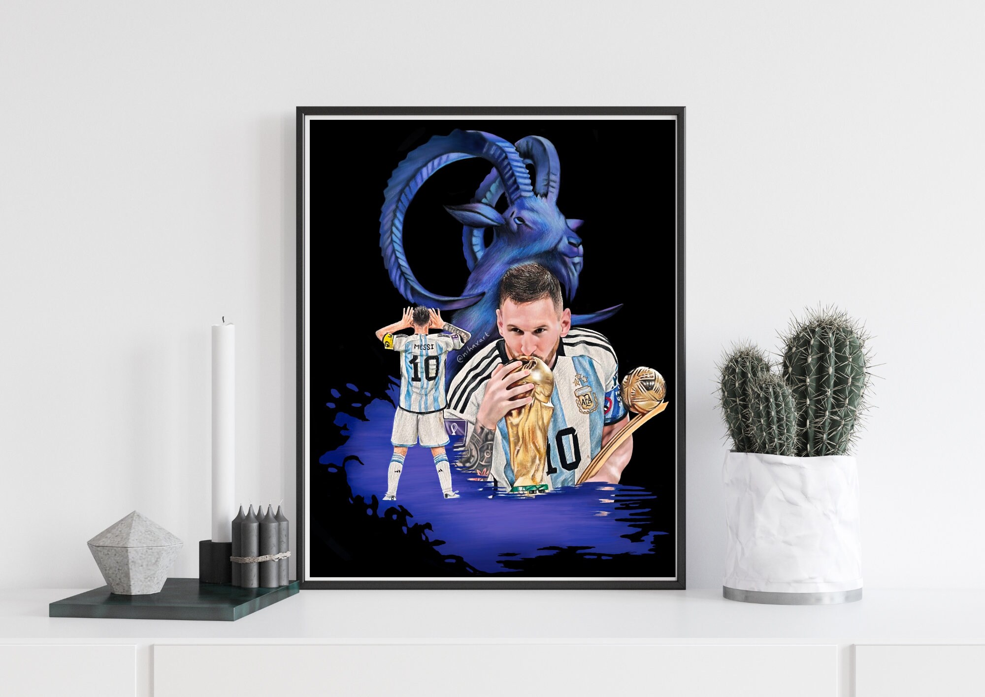 Messi Print | THE GOAT| Poster, A3,8x10"|football Poster| Argentina ...