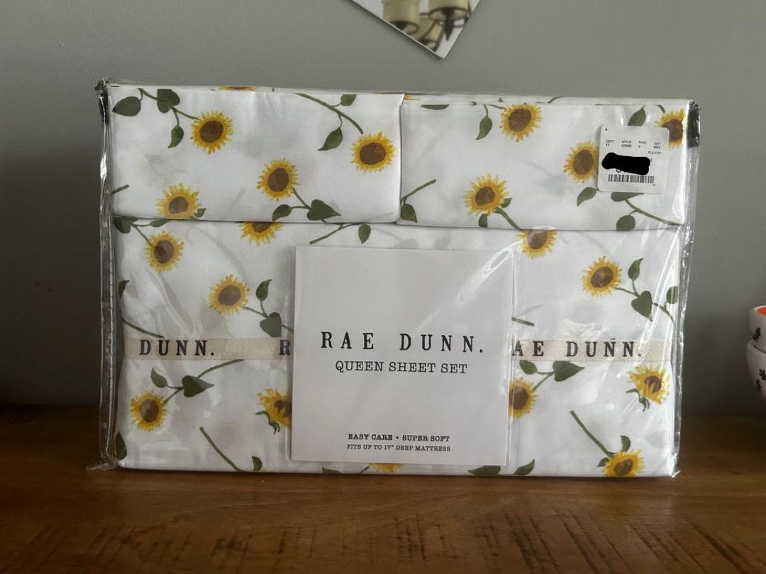 Rae Dunn Sunflower Spring Queen Size Sheet/bedding Set - Etsy