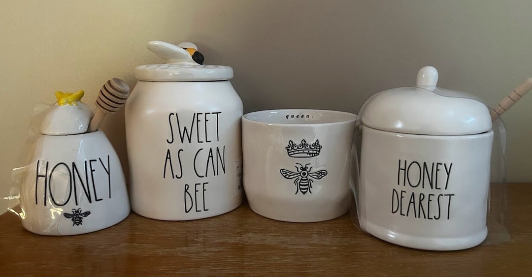 Rae Dunn Bee & Honey Collection: Mug and Honeypot With Spoon - Etsy