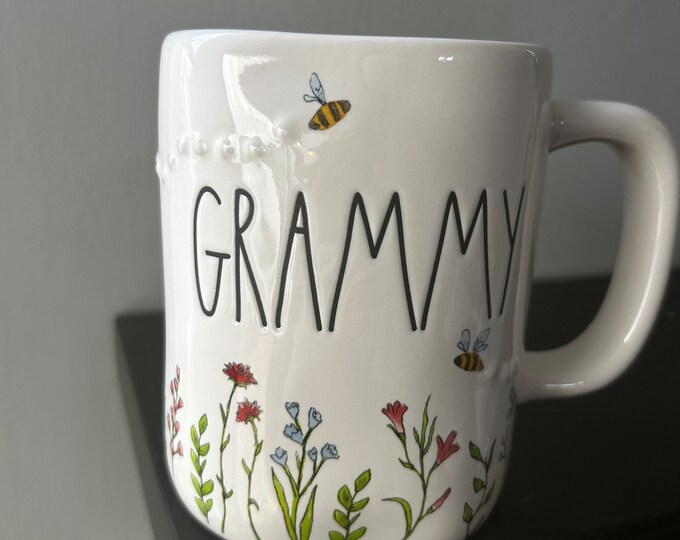 Rae Dunn Coffee Mug - “grammy” With Design Floral and Bee Designs - Etsy